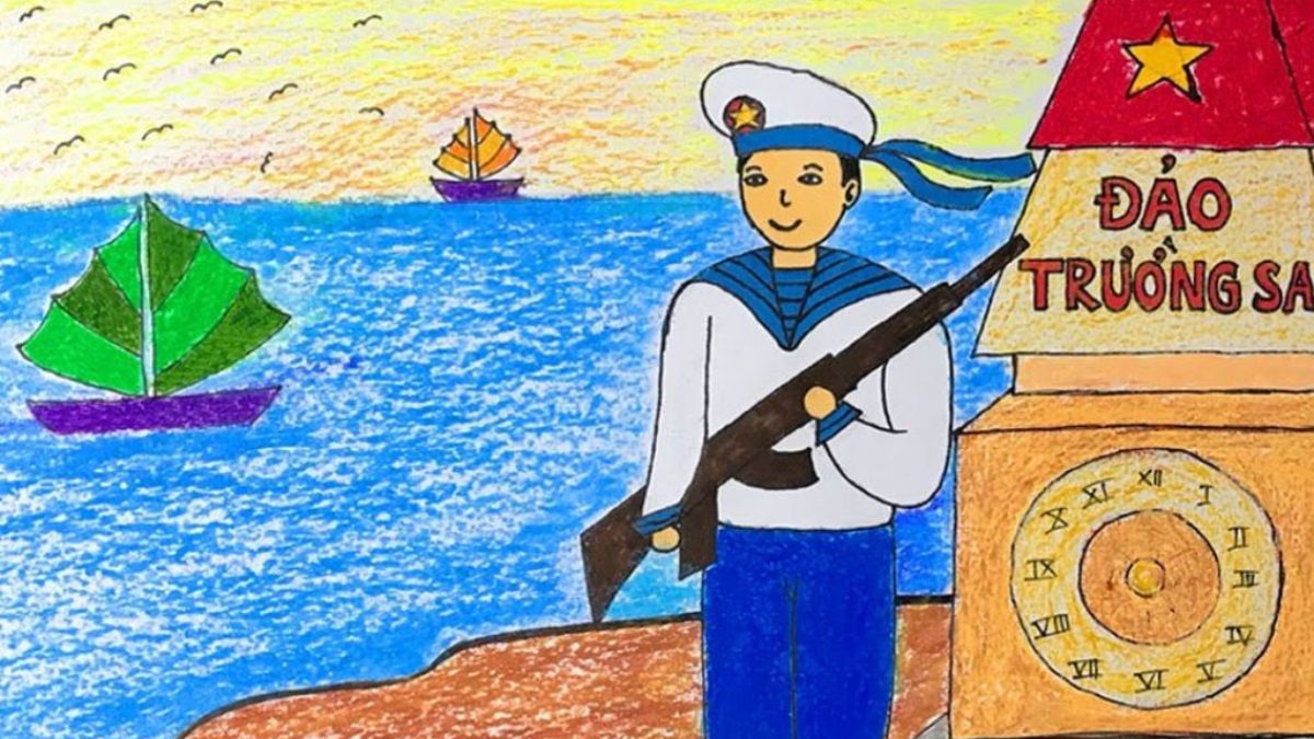 Top 40+ bức tranh vẽ về biển đảo Việt Nam đẹp nhất